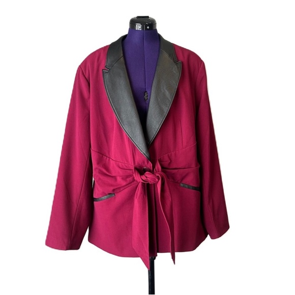 VENUS | Jackets & Coats | Venus Womens Burgundy Black Faux Leather ...
